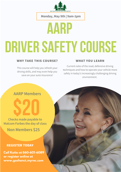 Goshen Recreation Department: AARP Safety Driver Course